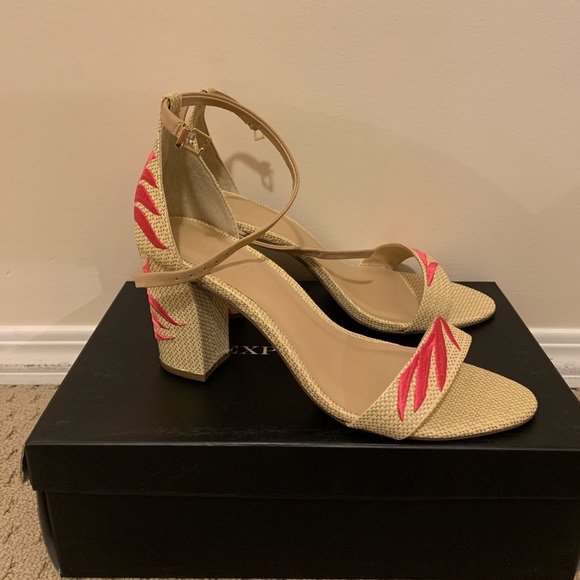 Expression | Shoes | Expression Beige Heels With Pink Accents | Poshmark